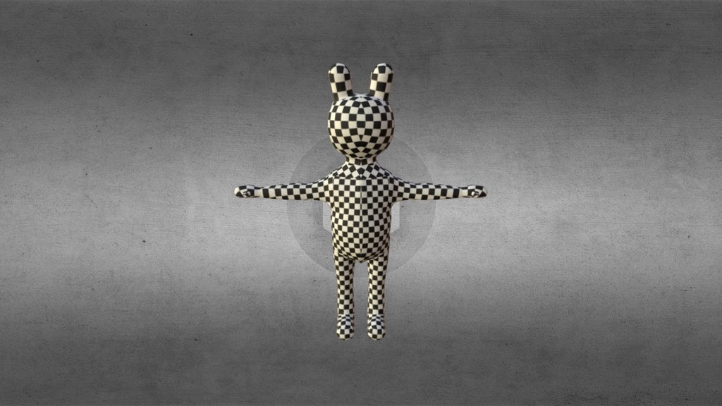 Rabbit_checker - 3D model by Irene (@Irenewang) [302d0e3] - Sketchfab