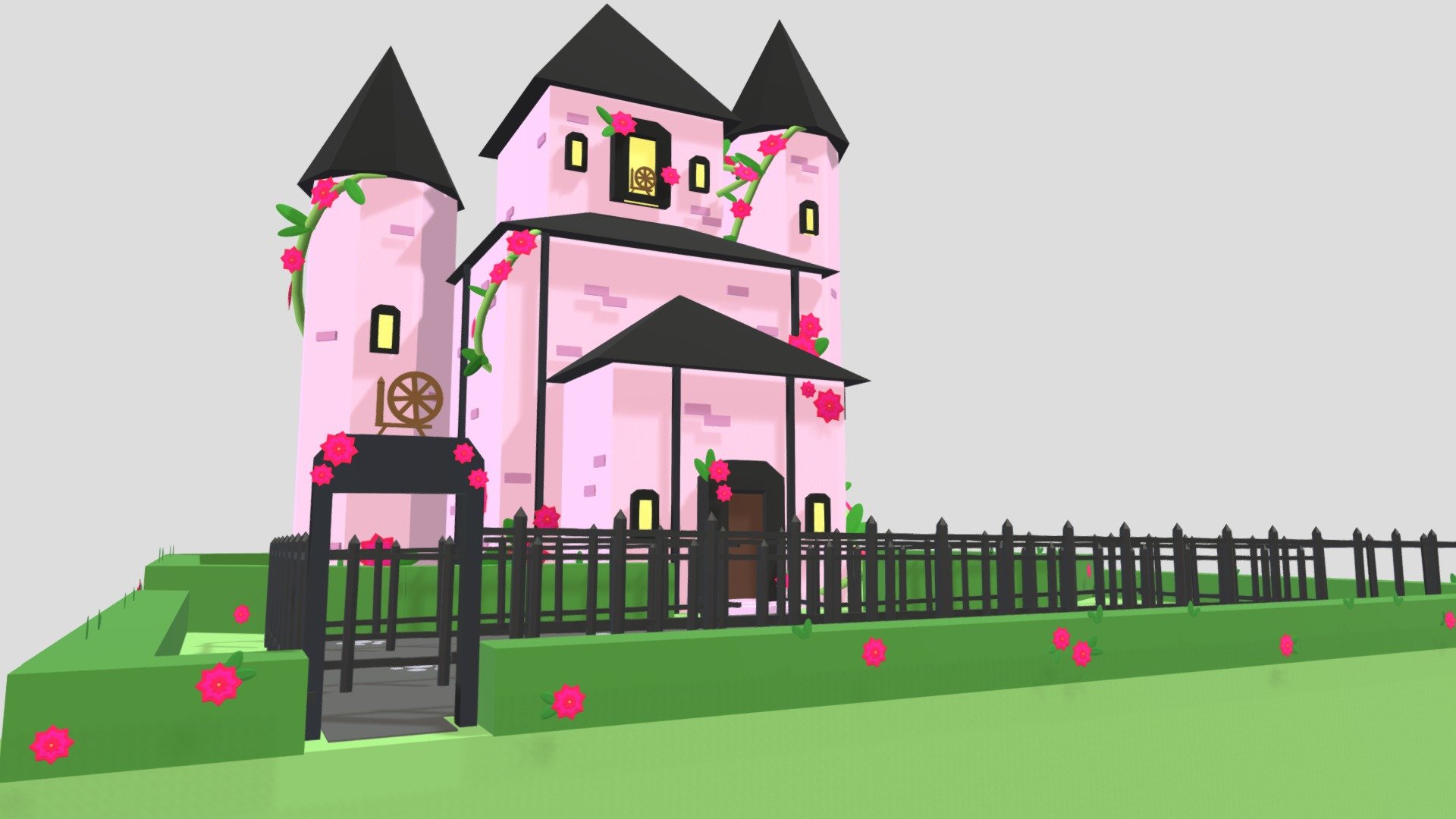 Cubeworld kasteeltje - 3D model by Waffle_ [303367e] - Sketchfab