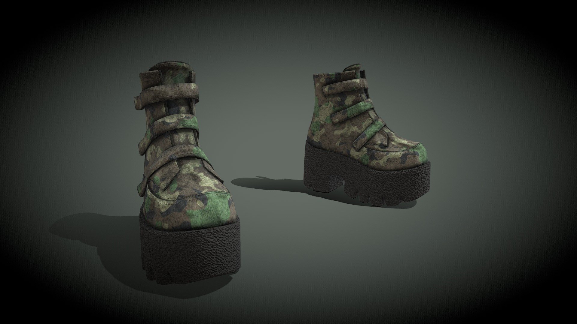 Female Gothic Camo Boots - Buy Royalty Free 3D model by wolfgar74 ...