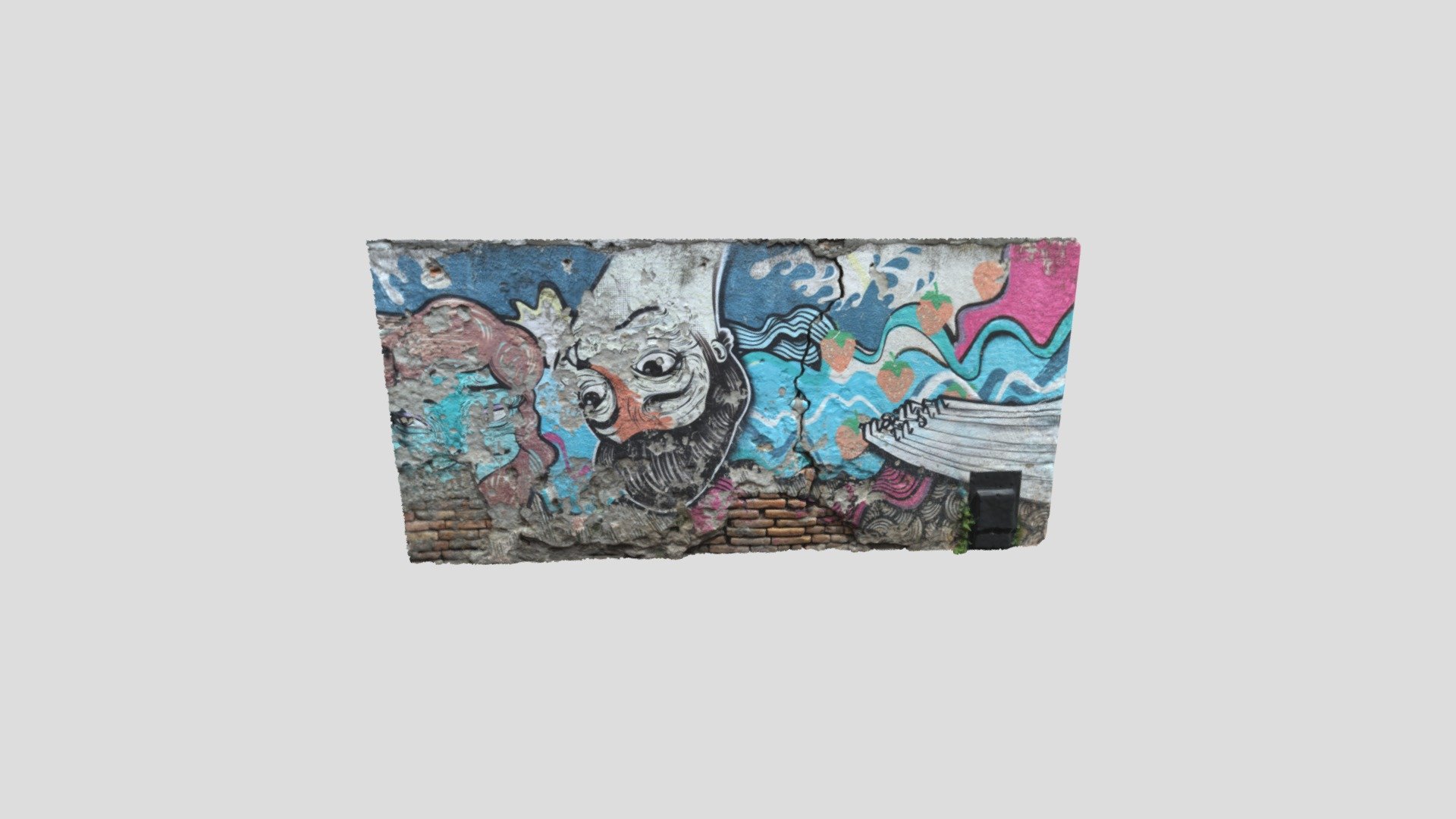Wall with graffiti - Download Free 3D model by issylazy [30367e5 ...