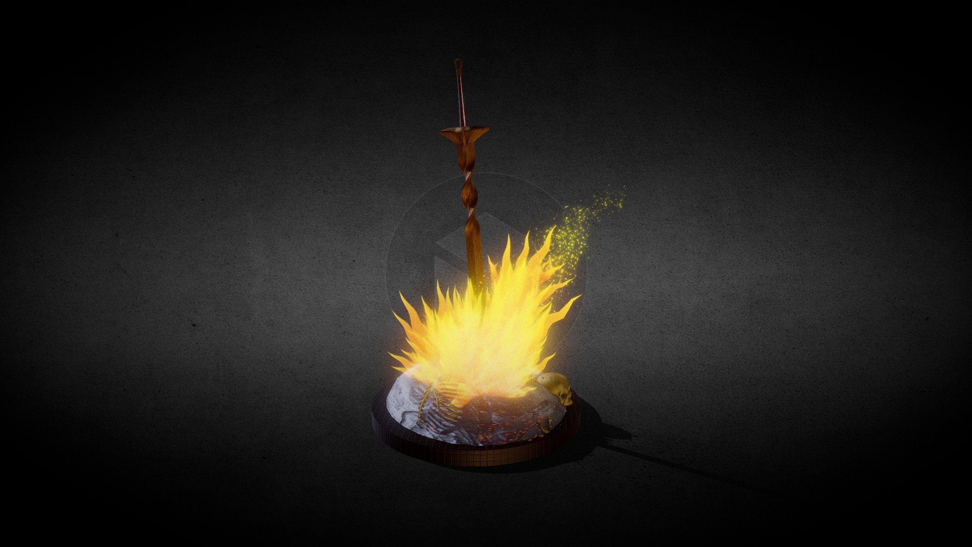 Bonfire from Dark Souls - 3D model by Rafael Morais (@rafaelspace ...
