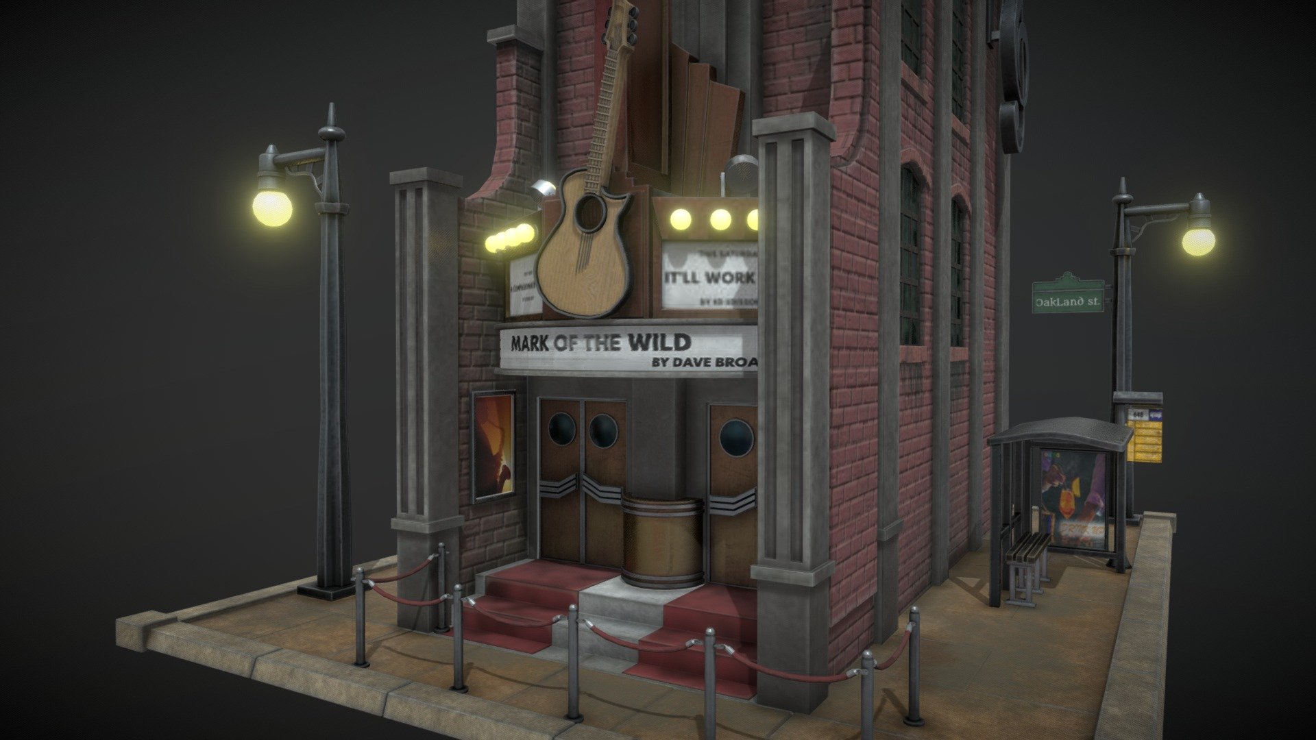 Stylized Vintage Music Hall Model - Buy Royalty Free 3D model by 3D ...