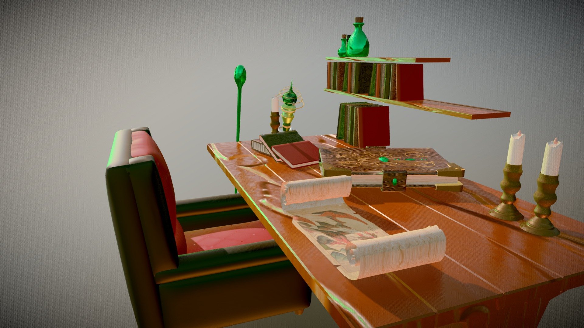 Warlock Desk - 3D model by SylverArtz [304145c] - Sketchfab