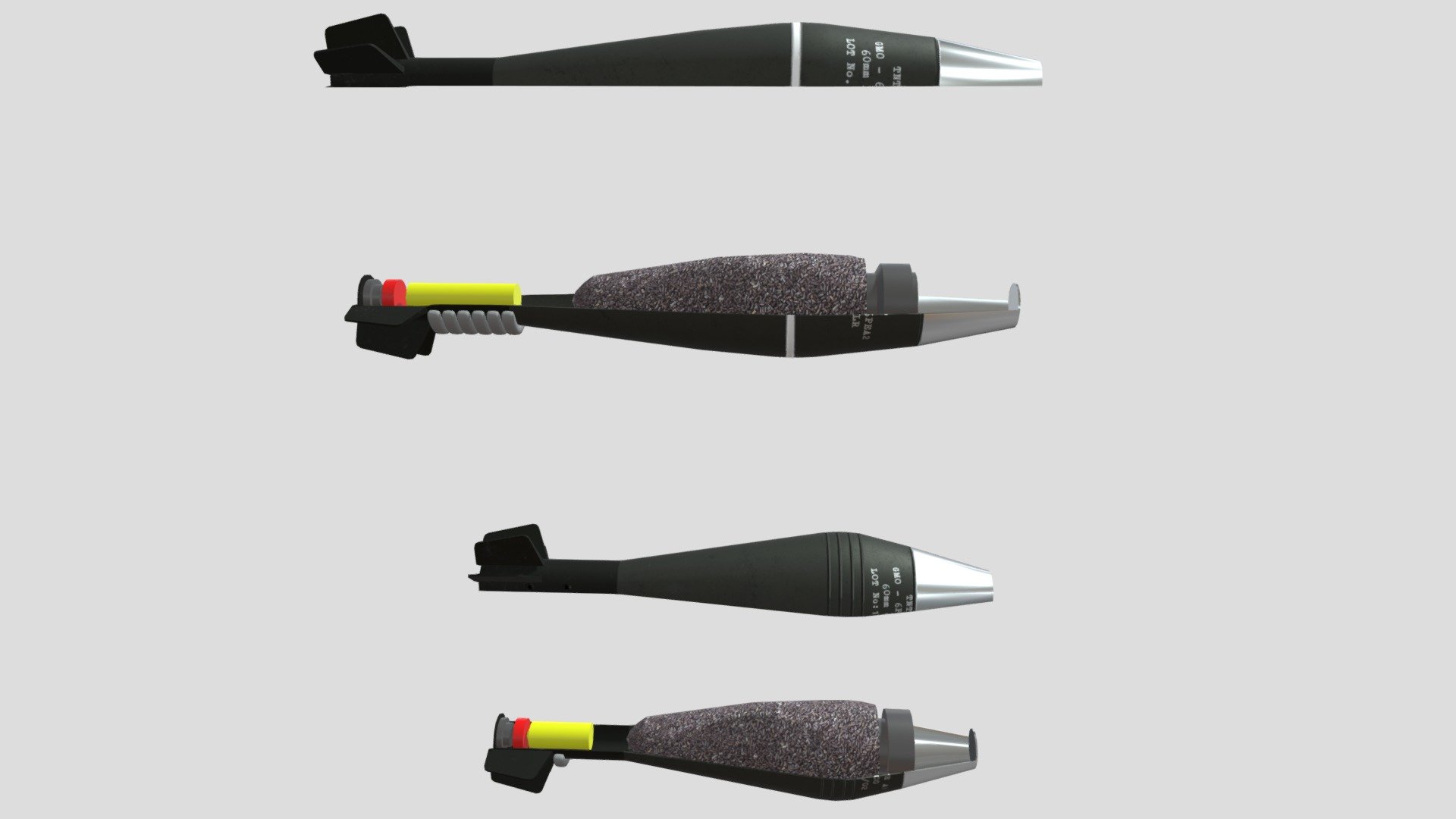 Pindad Mortar Ammo Explode Parts - Download Free 3D model by ...