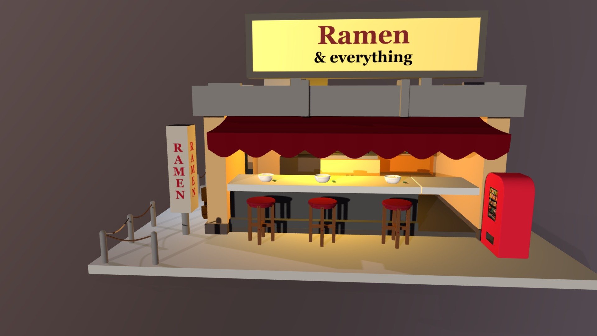 RamenShop - 3D model by ClovisSumorin [3048239] - Sketchfab