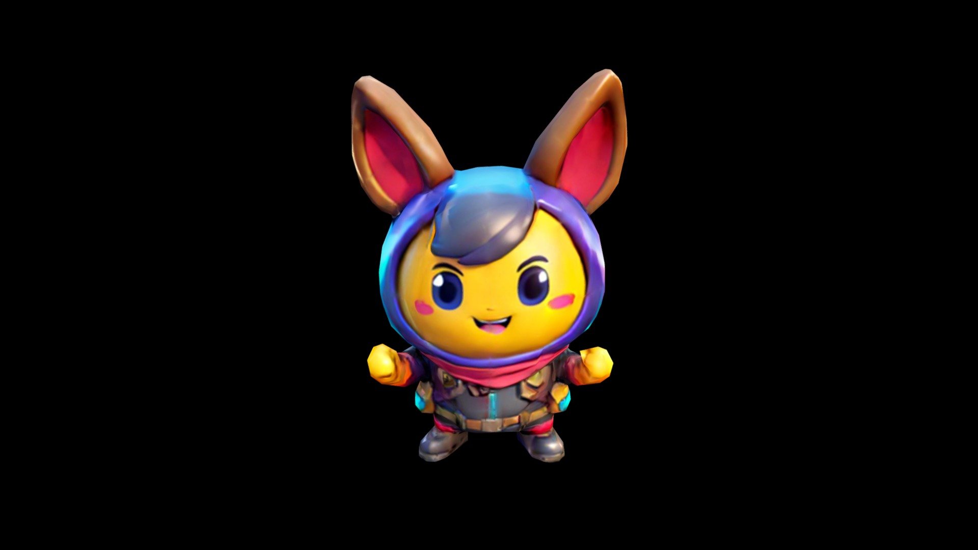 A yellow Pokemon character with large pink ears - Download Free 3D ...