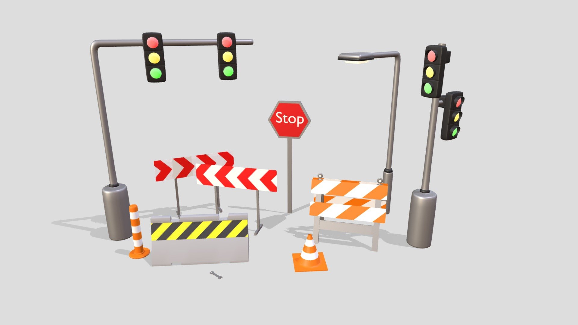 Traffic Set - Download Free 3D model by nurhadimli [3051e36] - Sketchfab