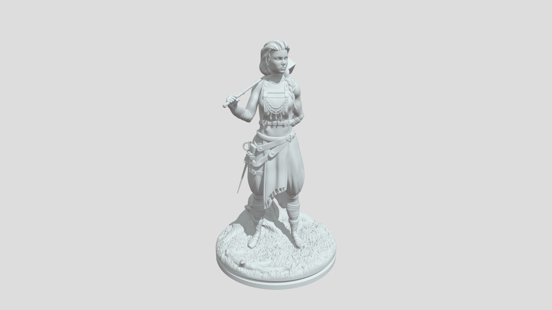 Warrior with war hammer - 3D print model - 3D model by Michel.Moreno ...