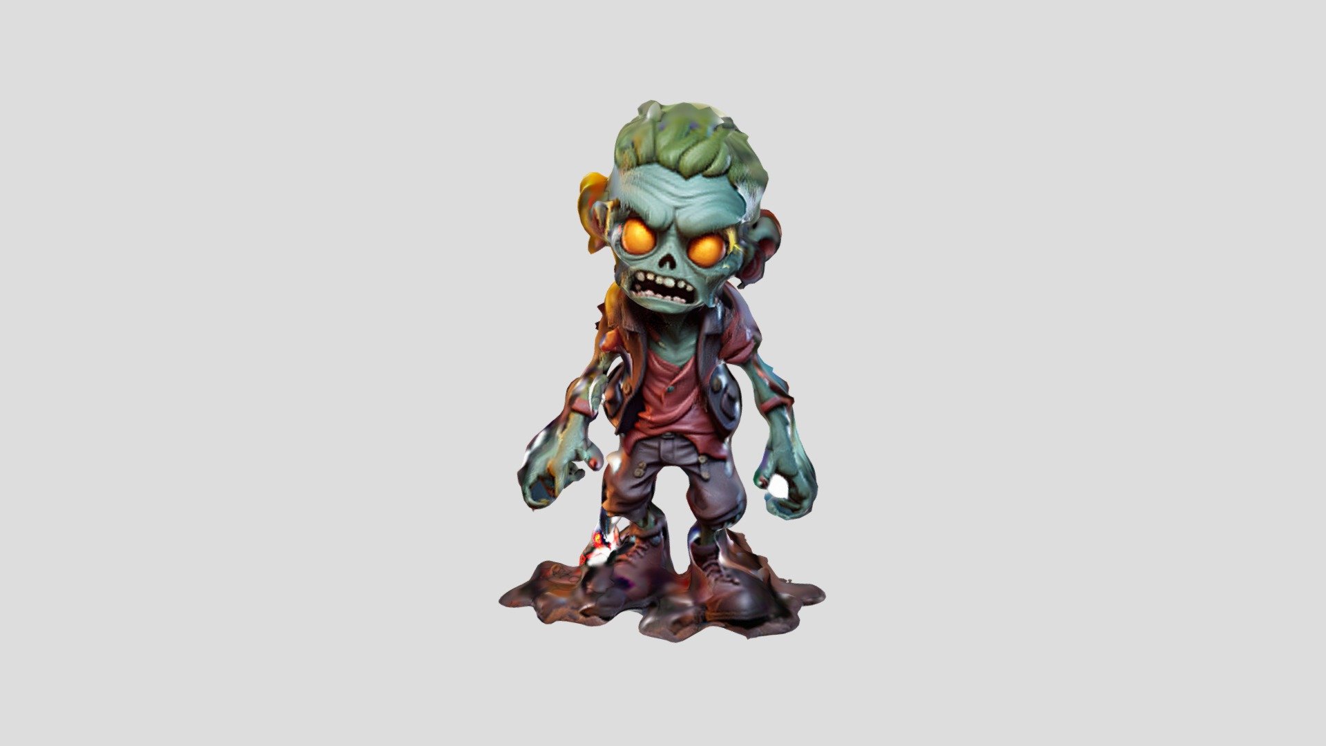Little Zombie Boy A small zombie boy with gre - Download Free 3D model ...