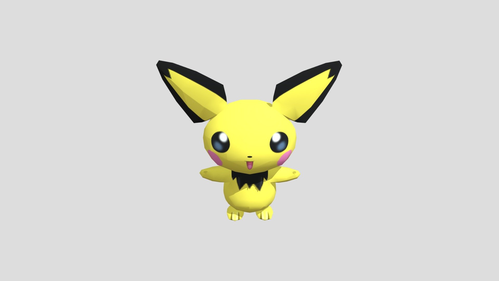 Nintendo 64 - Pokemon Stadium 2 - 172 - Pichu - Download Free 3D model ...