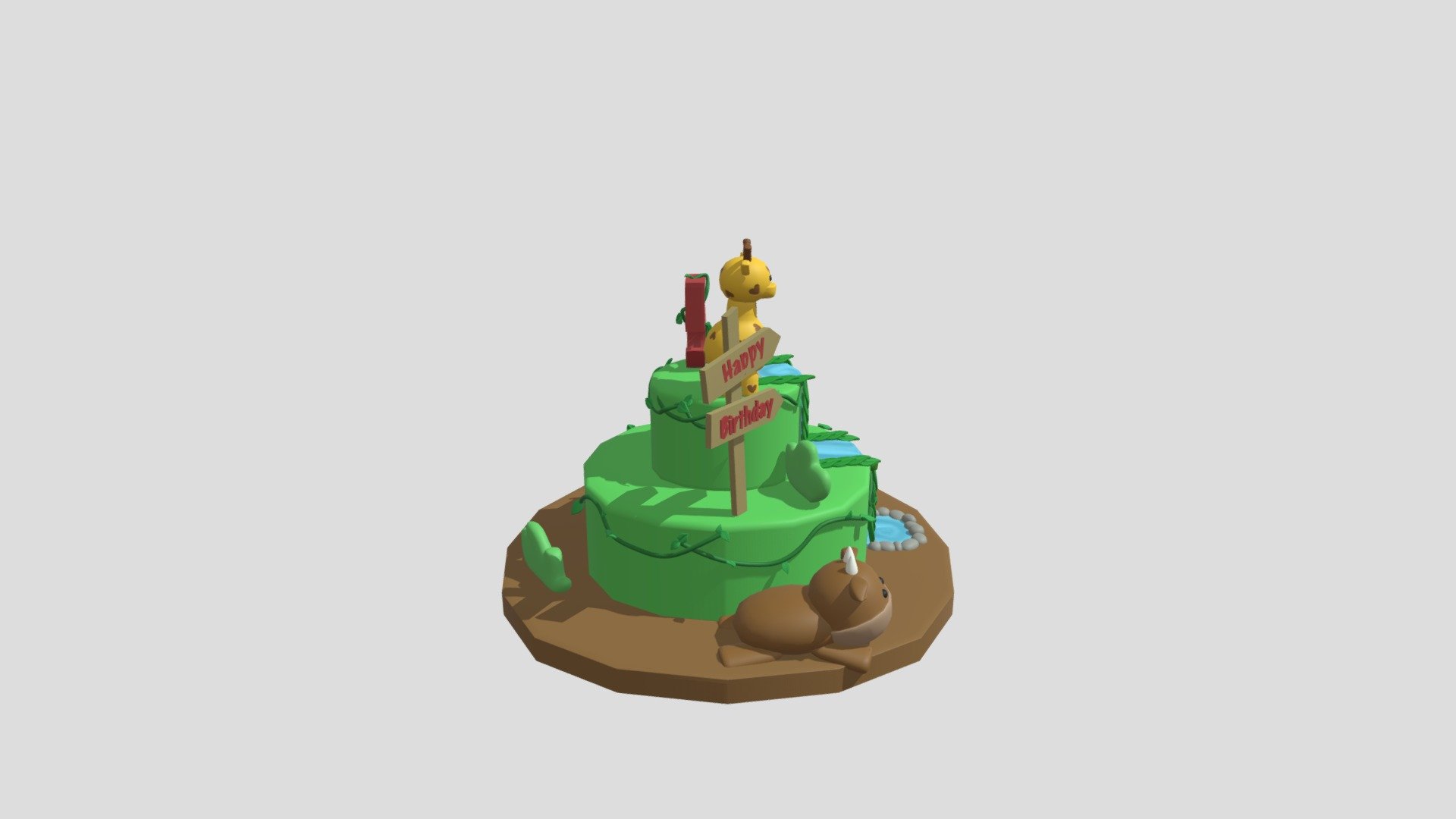 animal cake - Download Free 3D model by irkinerk [306b692] - Sketchfab