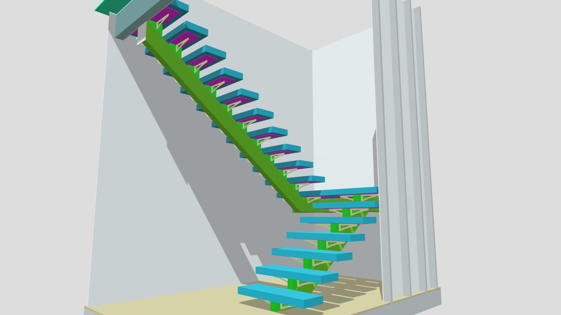 Switchback Stair Model 11-22-21 - 3D model by JD Stairs (@Jkwebster14 ...