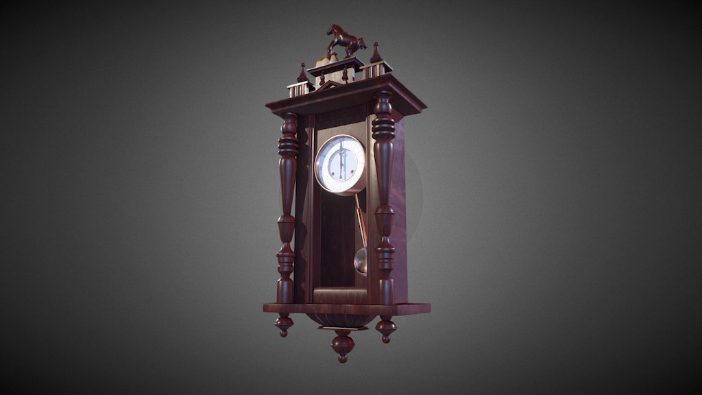 Pendulum Wall Clock - 3D model by evilvoland [307f2c2] - Sketchfab