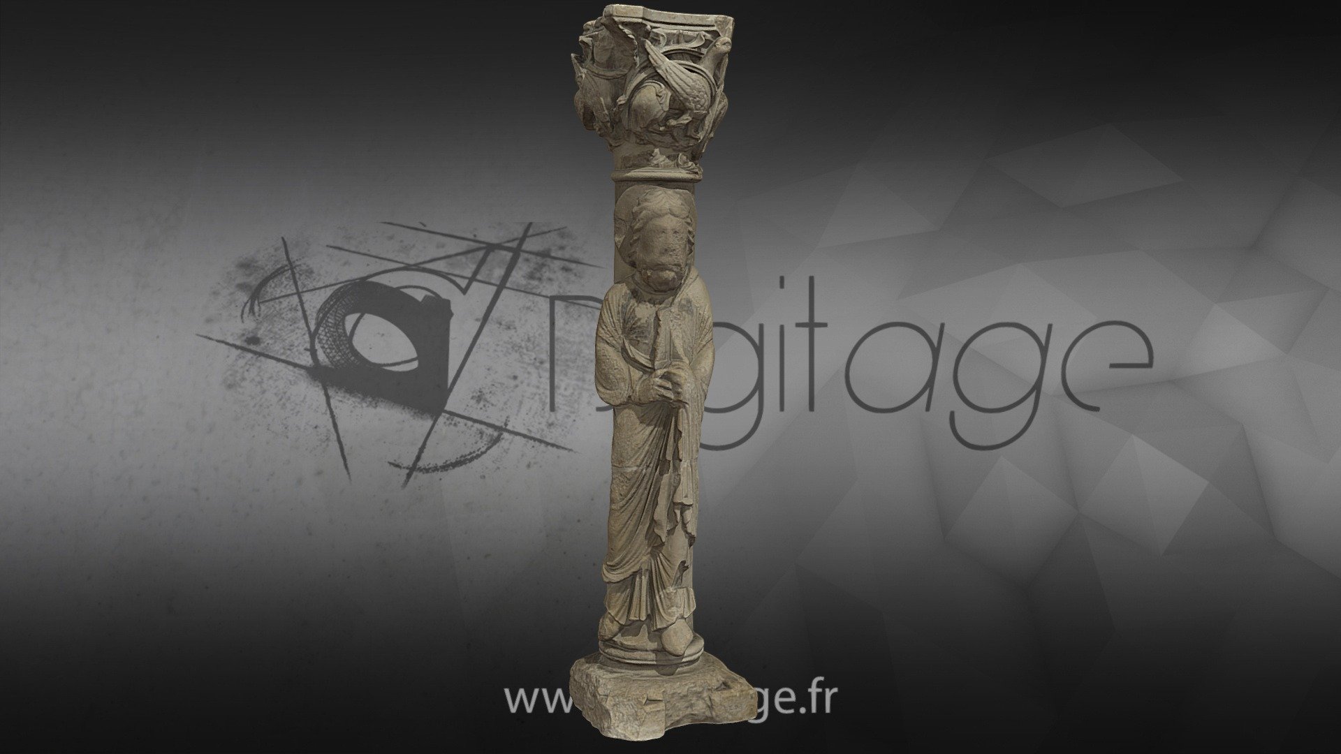 9 - statue colonne - 3D model by Digitage [307f8ce] - Sketchfab