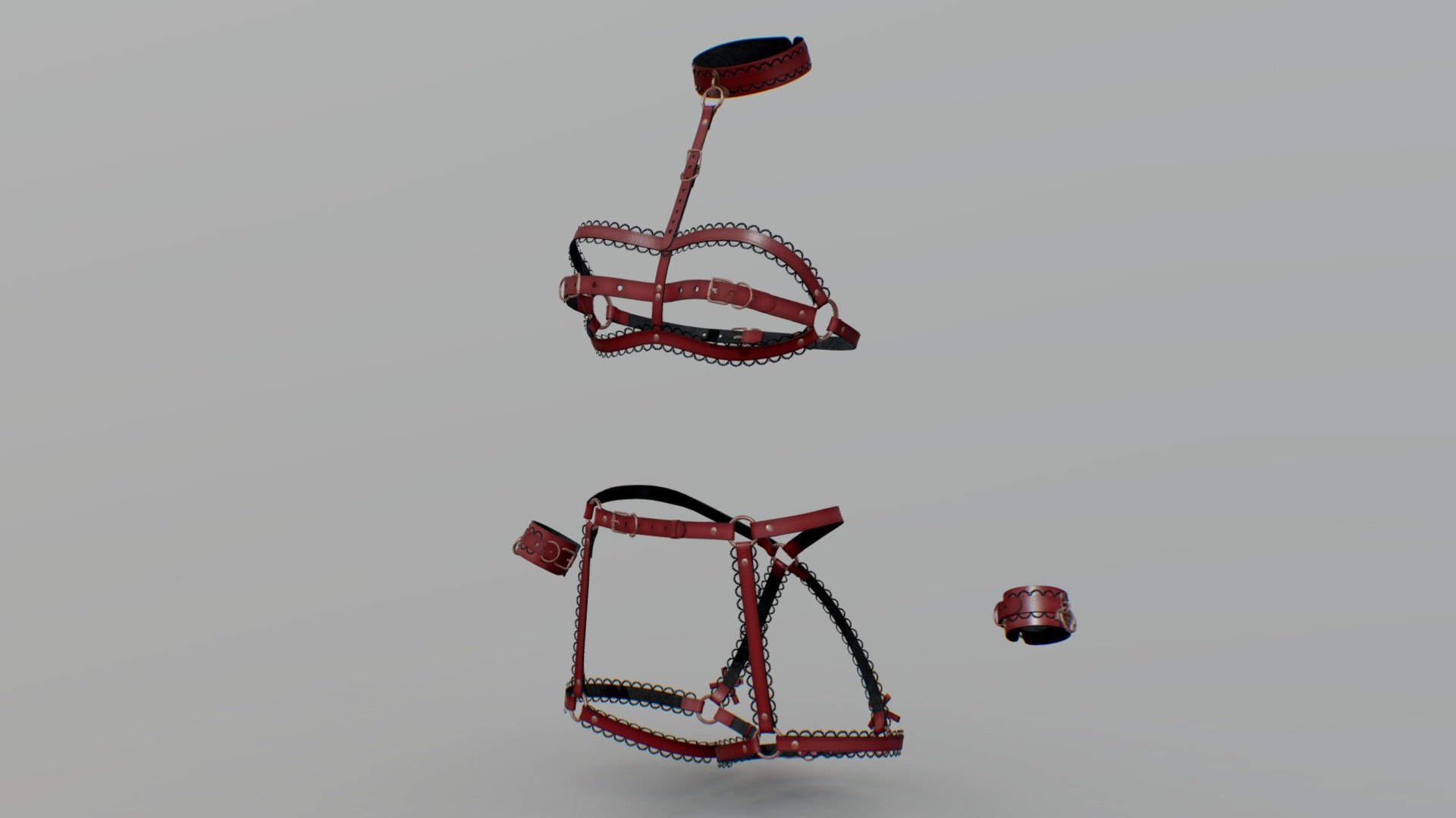 Red harness portupeya set by Soul Snatch Store - Buy Royalty Free 3D ...