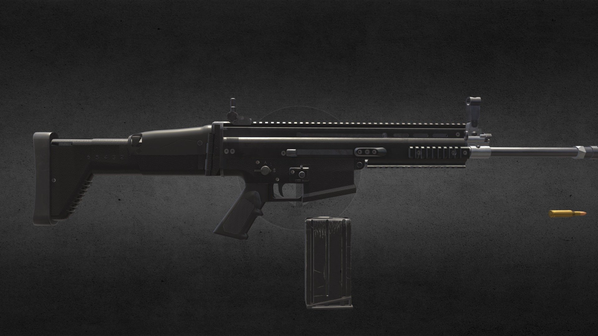 FN SCAR-H black - 3D model by Sasima [3086266] - Sketchfab