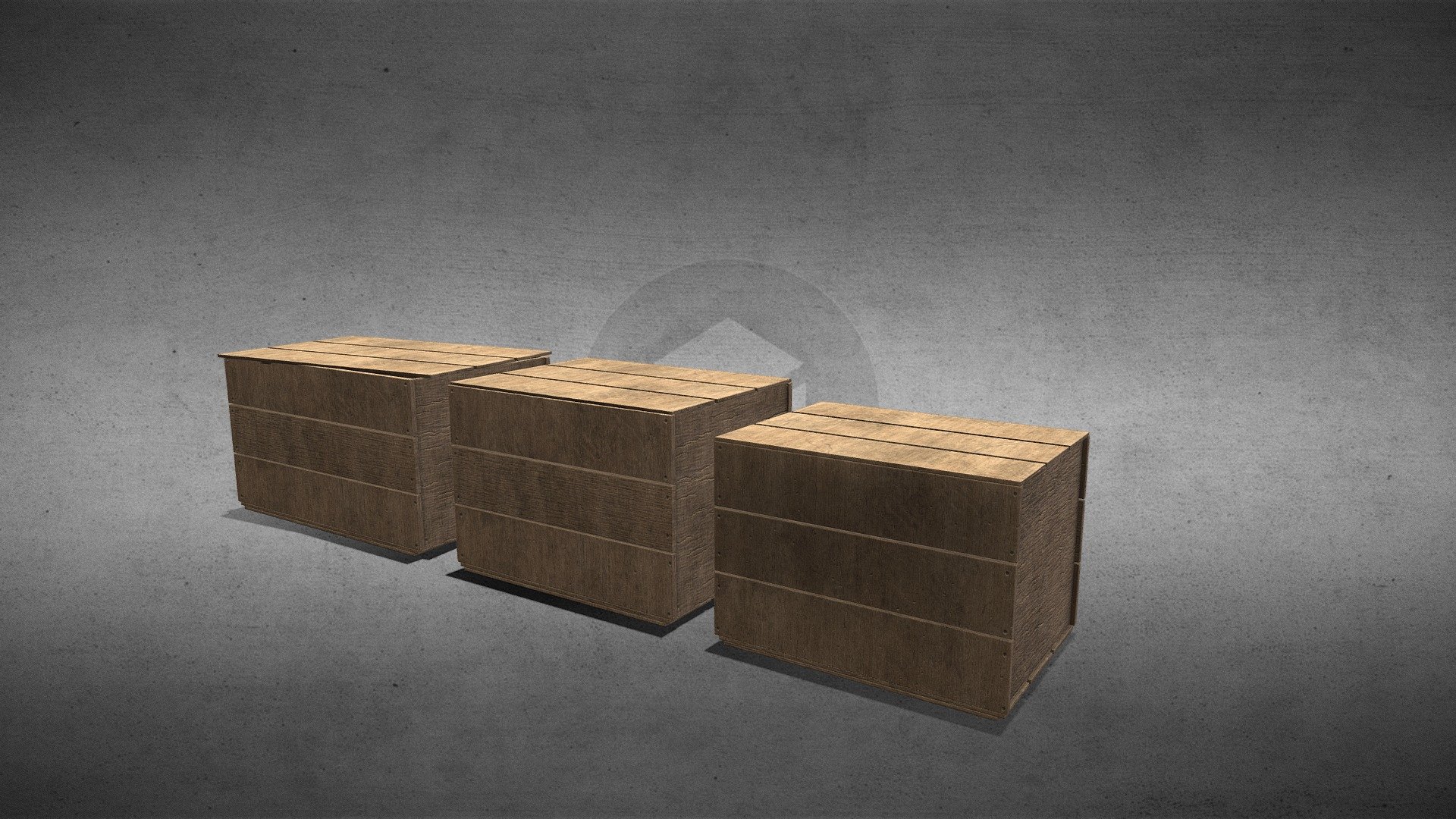Low Poly (Wooden Box) with different size - Download Free 3D model by ...
