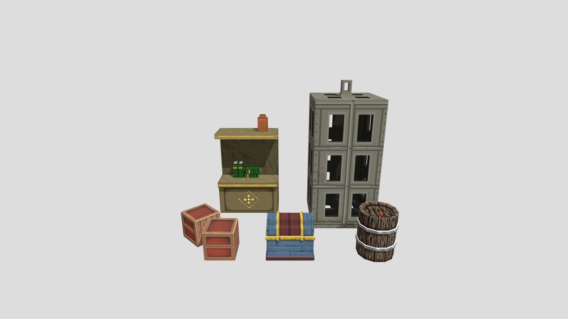 Pixel Art stylized assets - 3D model by KatieKrafter [309d56c] - Sketchfab