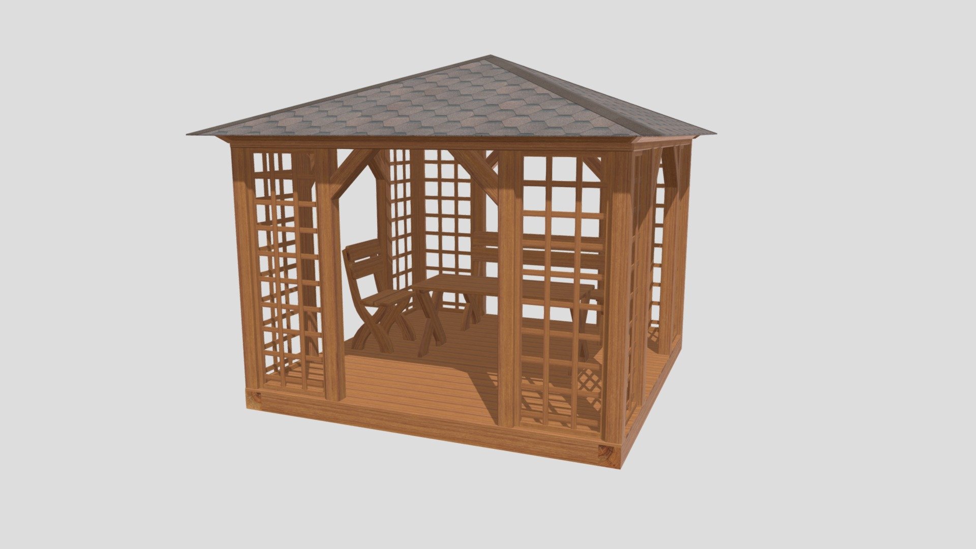 Garden gazebo - 3D model by Vyacheslav (@slvsv) [30a84b1] - Sketchfab