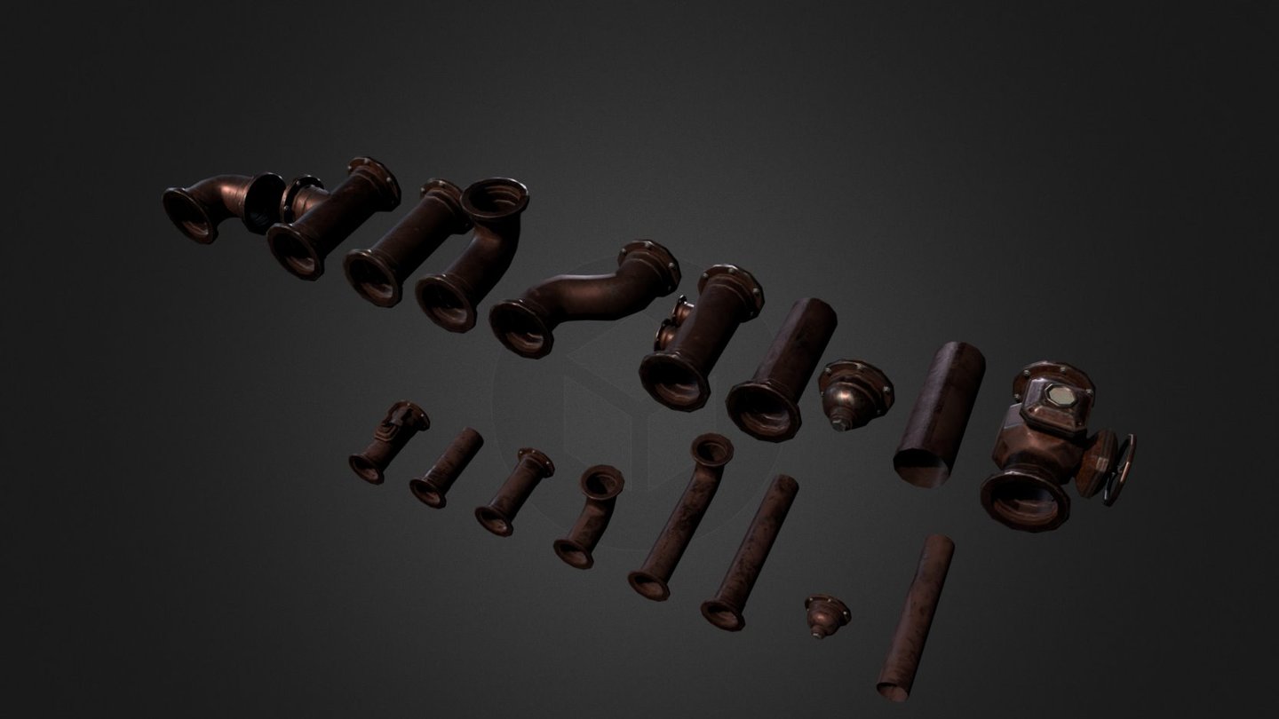 Modular pipes set - 3D model by fraggames [30ad6f0] - Sketchfab