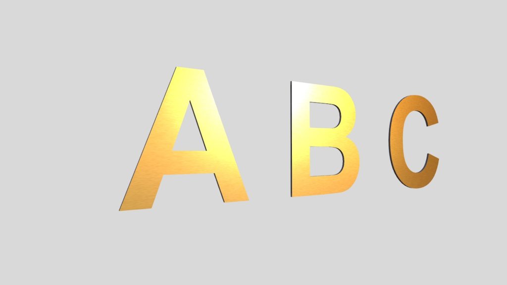 ABC 3mm Gold - 3D model by werbetechnikmigde [30ba16f] - Sketchfab