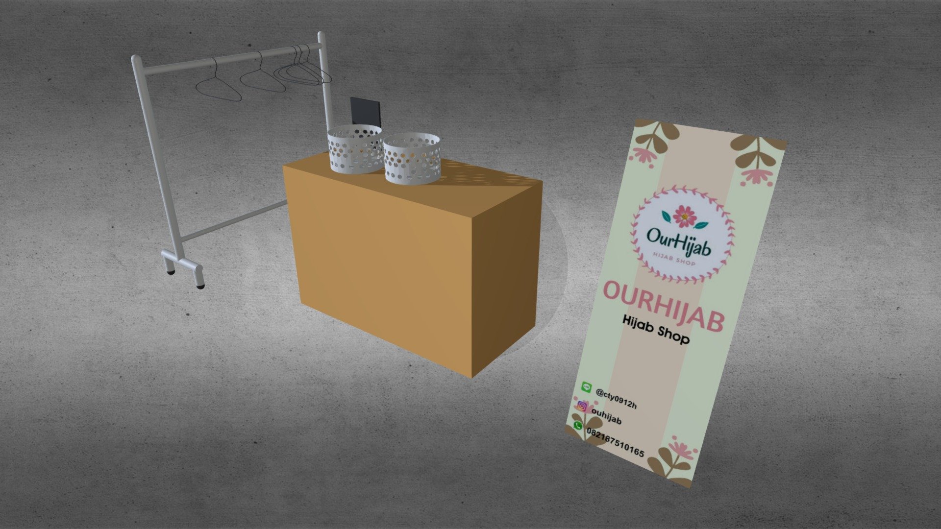 Our Hijab Stand - 3D model by akbar_mariuddin [30bac2e] - Sketchfab