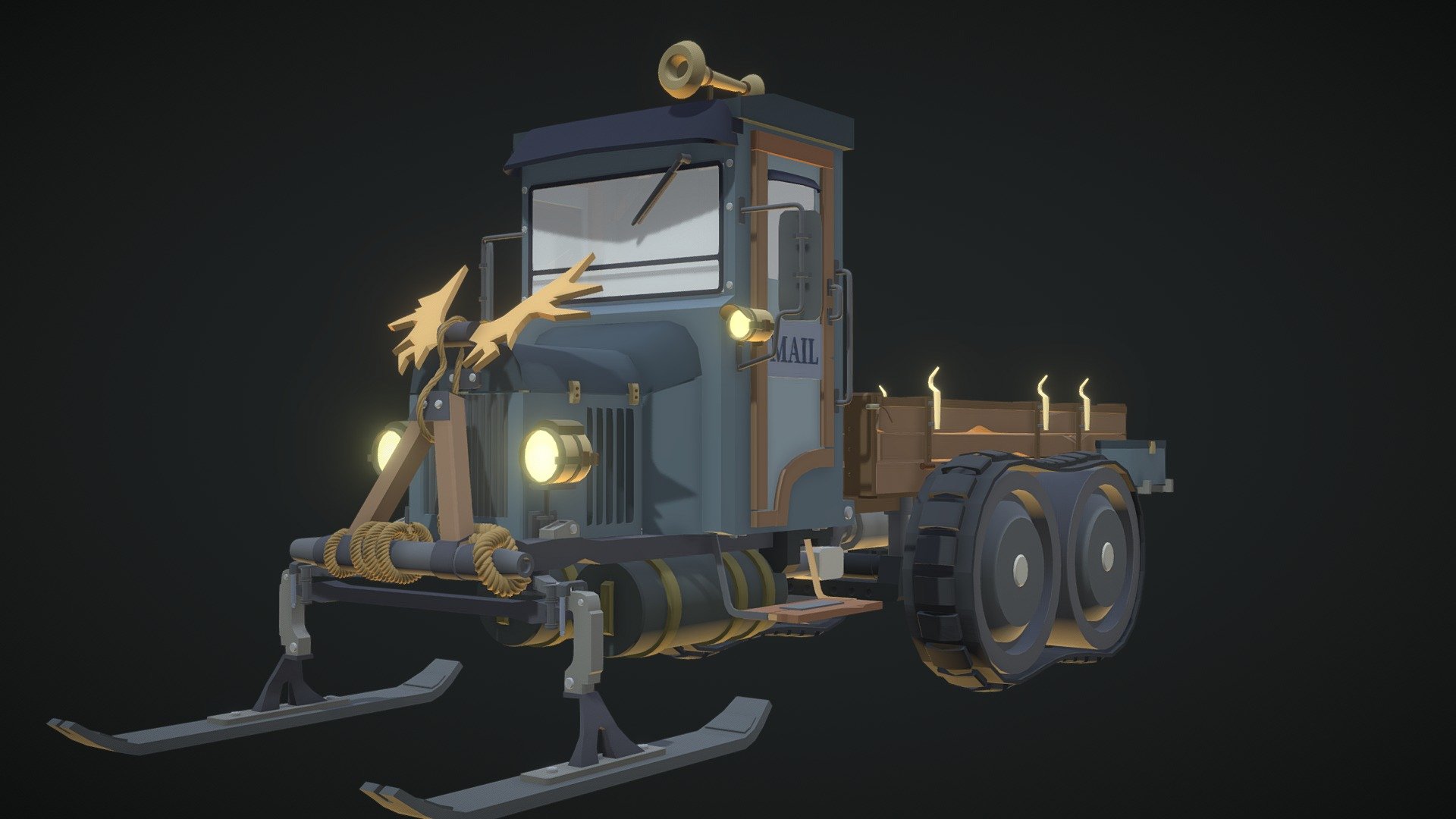 Arctic Mail Truck V2.0 - 3D model by deirdree [30bc987] - Sketchfab