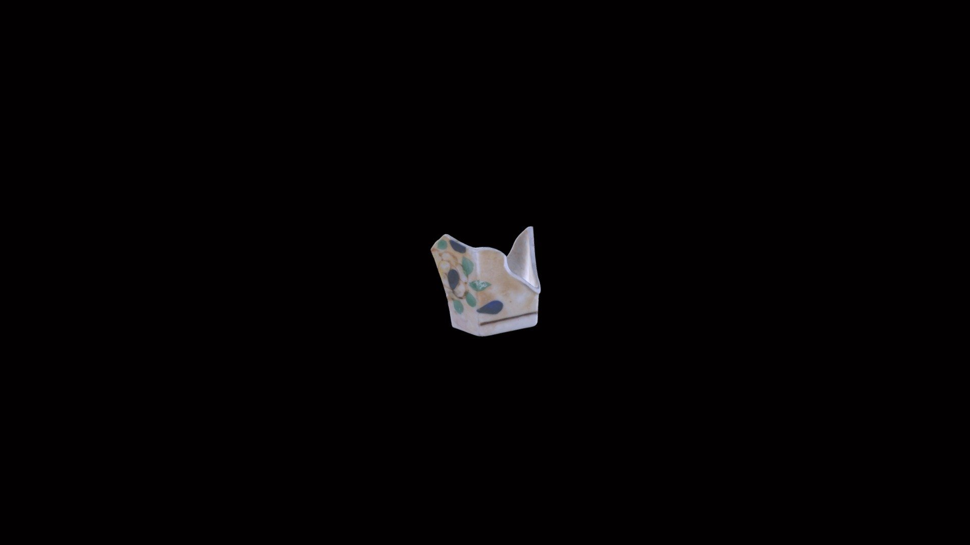 Hexagon Cup Fragment with Floral Design - 3D model by MSU DHI Lab ...