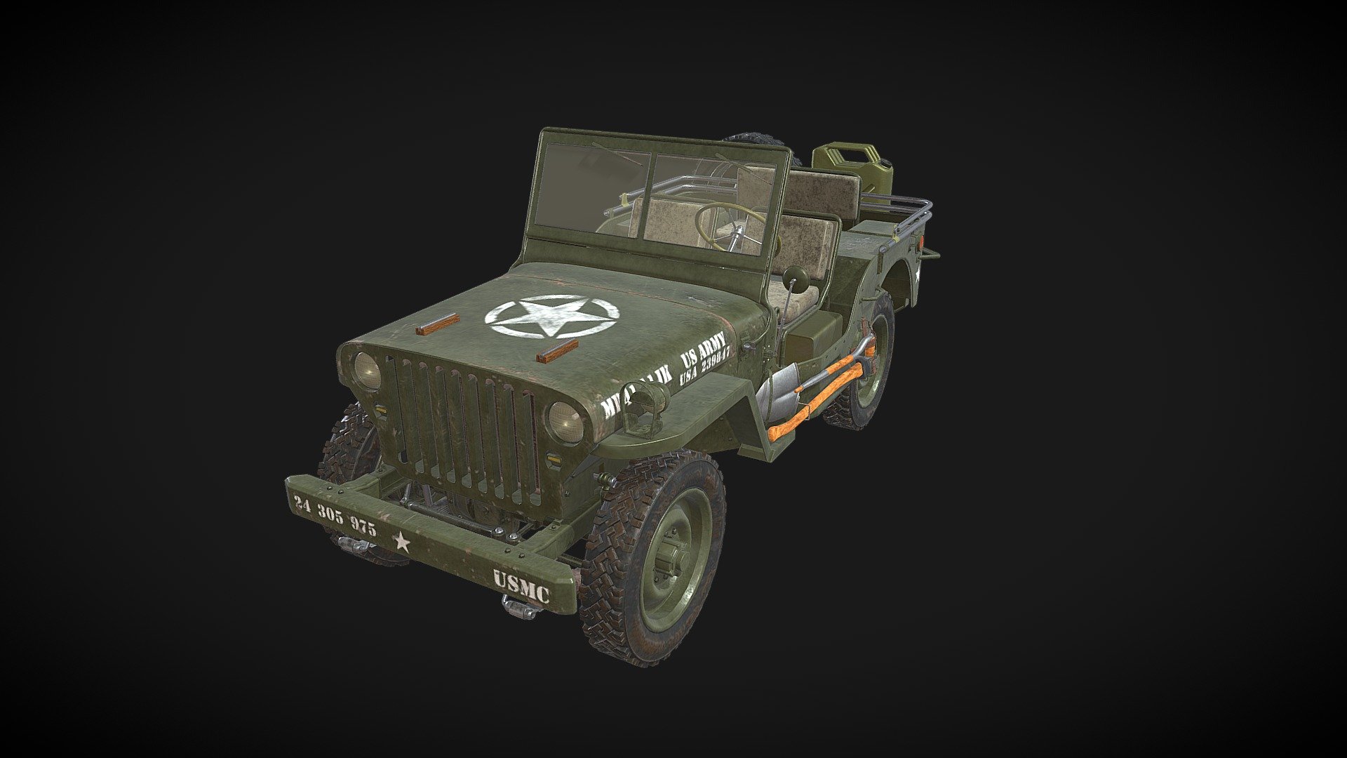 Jeep Willys MB_WWII military vehicle - 3D model by CrissG90 [30c611b ...