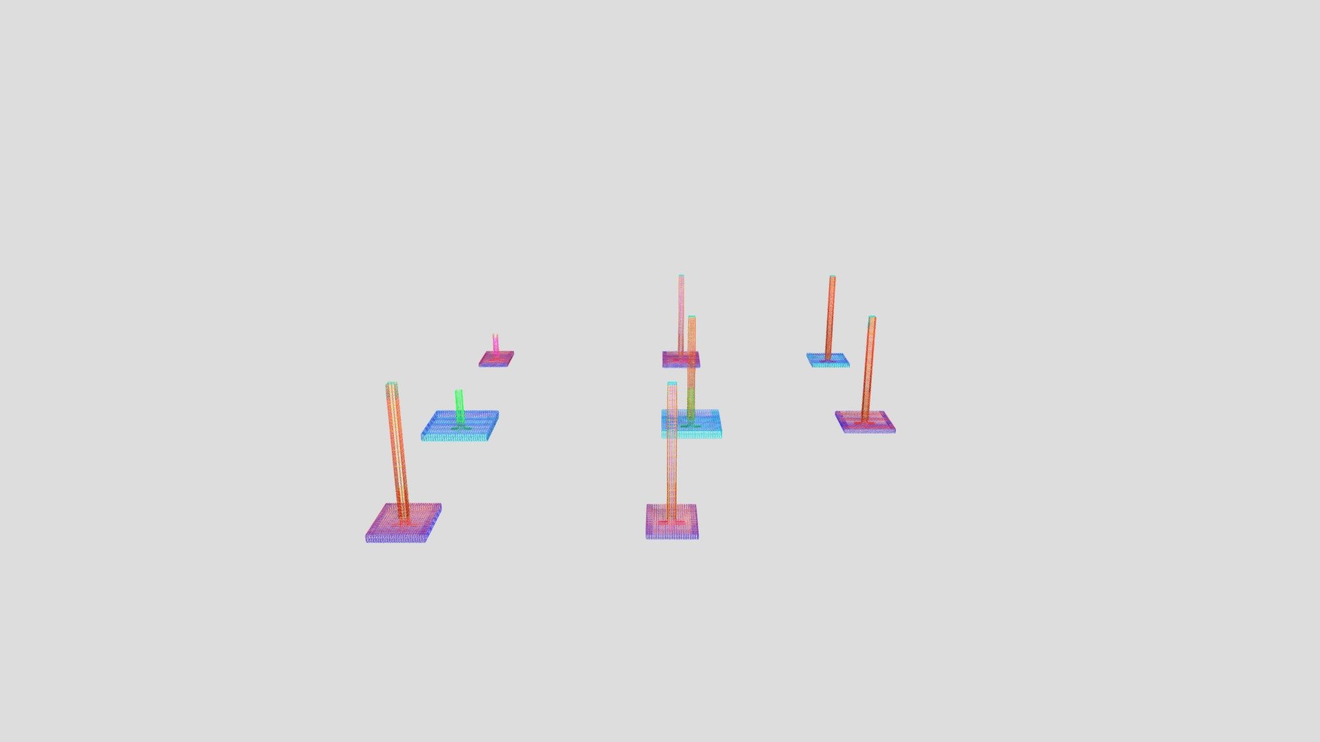 RC Pad Foundations + Columns - 3D model by METIB Structural Engineering ...