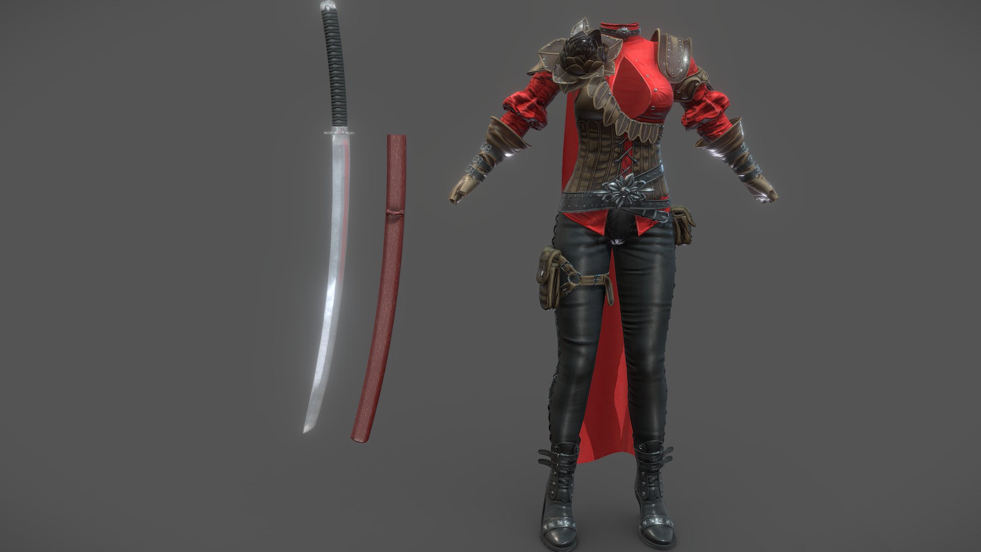 SAVE Medieval Female Swords Master Full Outfit - Buy Royalty Free 3D ...