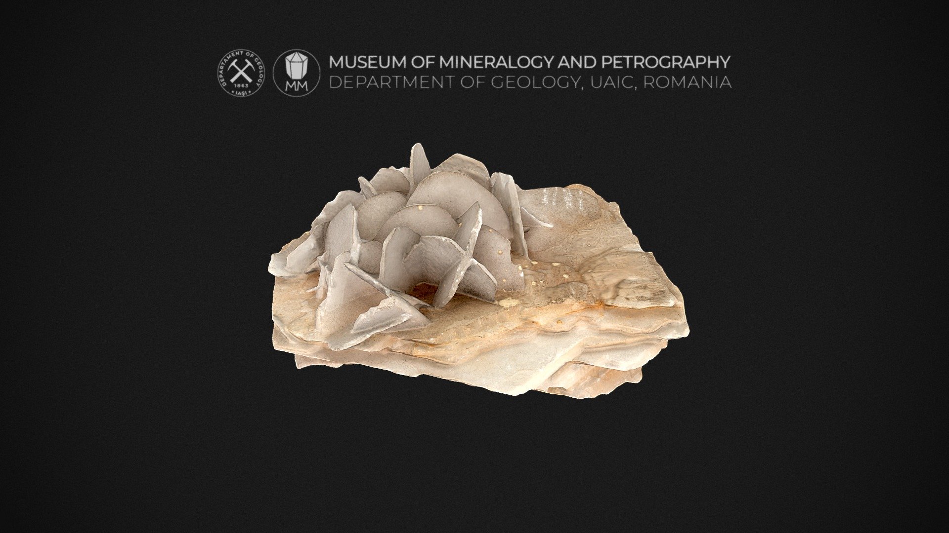Calcite cluster with blade-like crystals - 3D model by Museum of ...