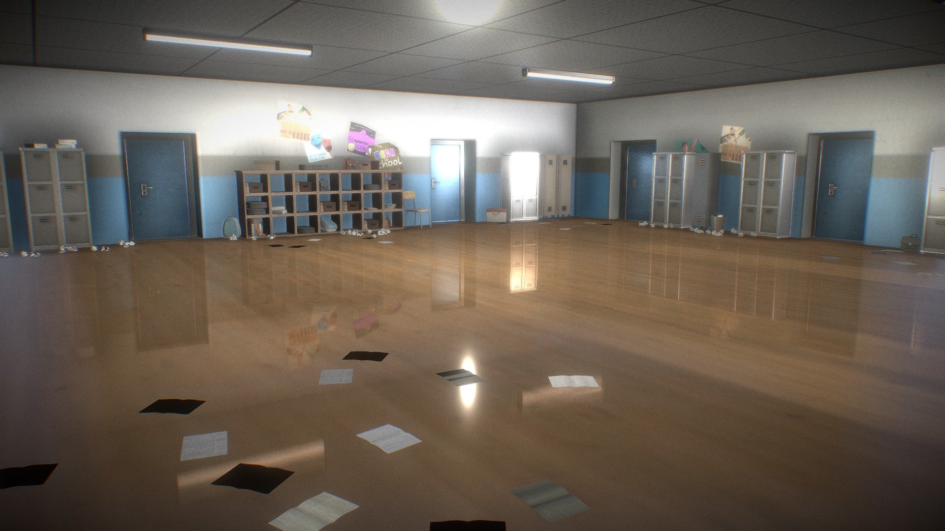 Realistic Modern Urban School - Buy Royalty Free 3D model by Aligned ...
