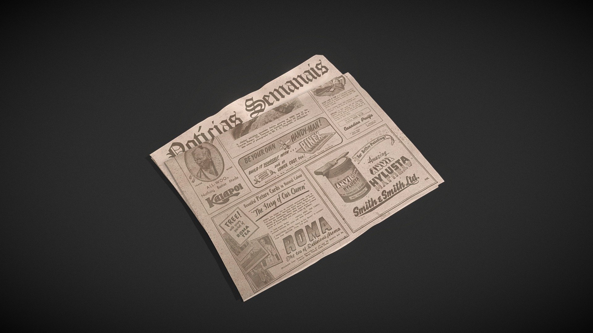 Newspaper 3D Model - Buy Royalty Free 3D model by anaxarts ...