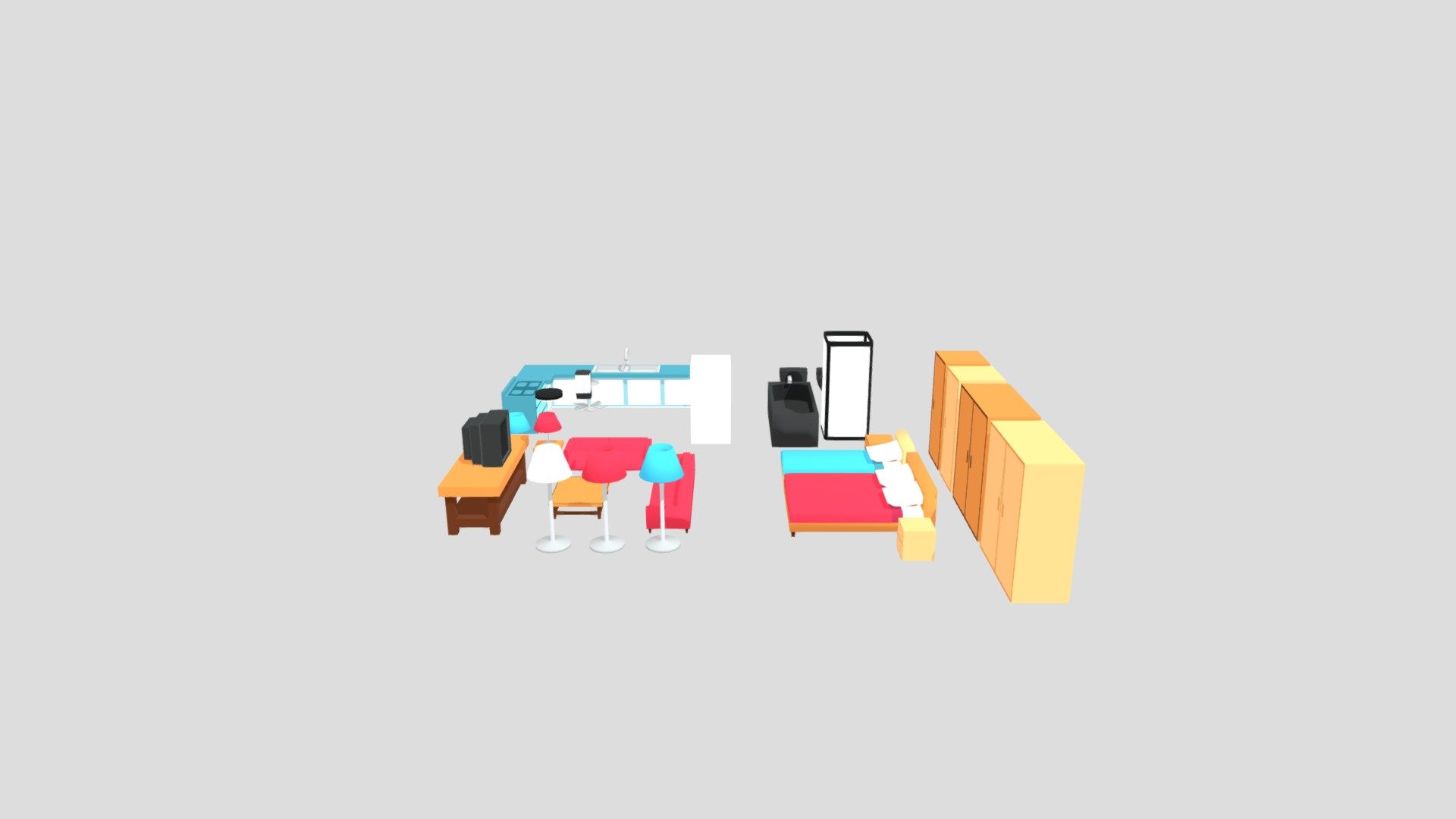 Low Poly Room Assets - Download Free 3D model by Android28 [30e0936 ...