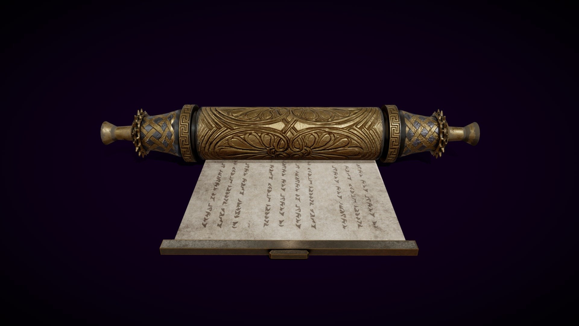 Gold scroll - 3D model by Mithraeum (@nataleesha) [30eb403] - Sketchfab