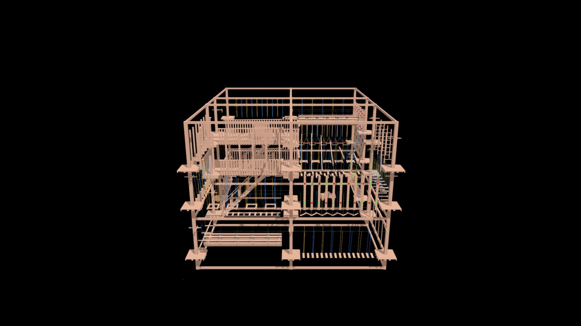 Rope park 6 tracks whith tower 10m. - 3D model by rope.park.ru [30f23a4 ...