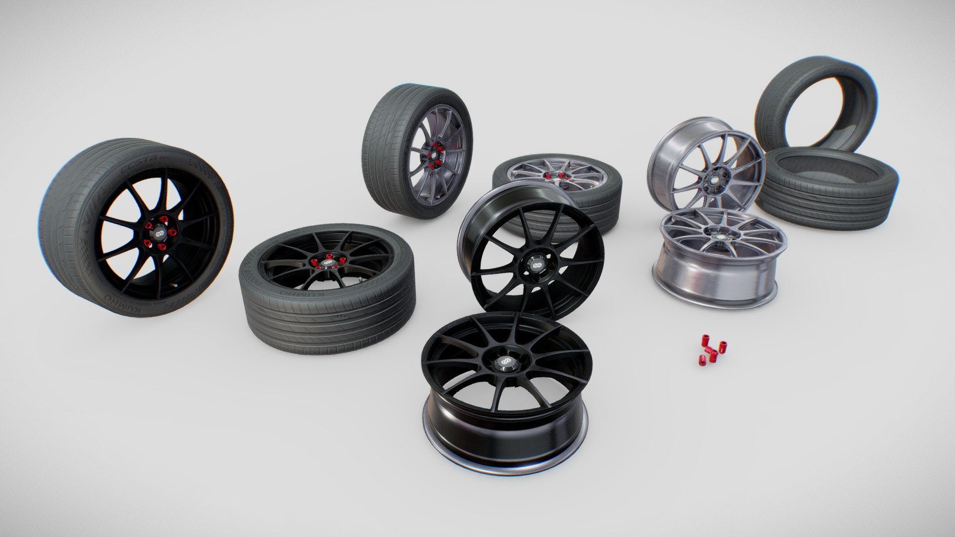 Enkei SC22 & SC33 With Kumho Ecsta PS71 - 3D model by Rtrtr [30f348c ...