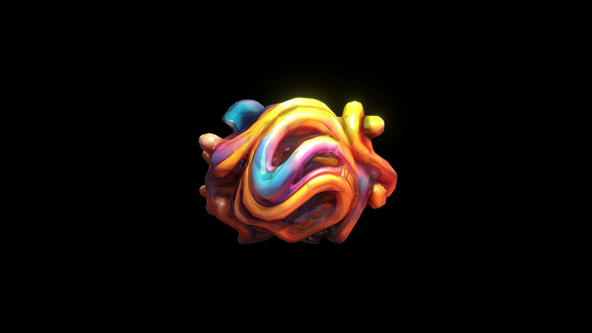 a colorful swirl shaped object with a purple - Download Free 3D model ...