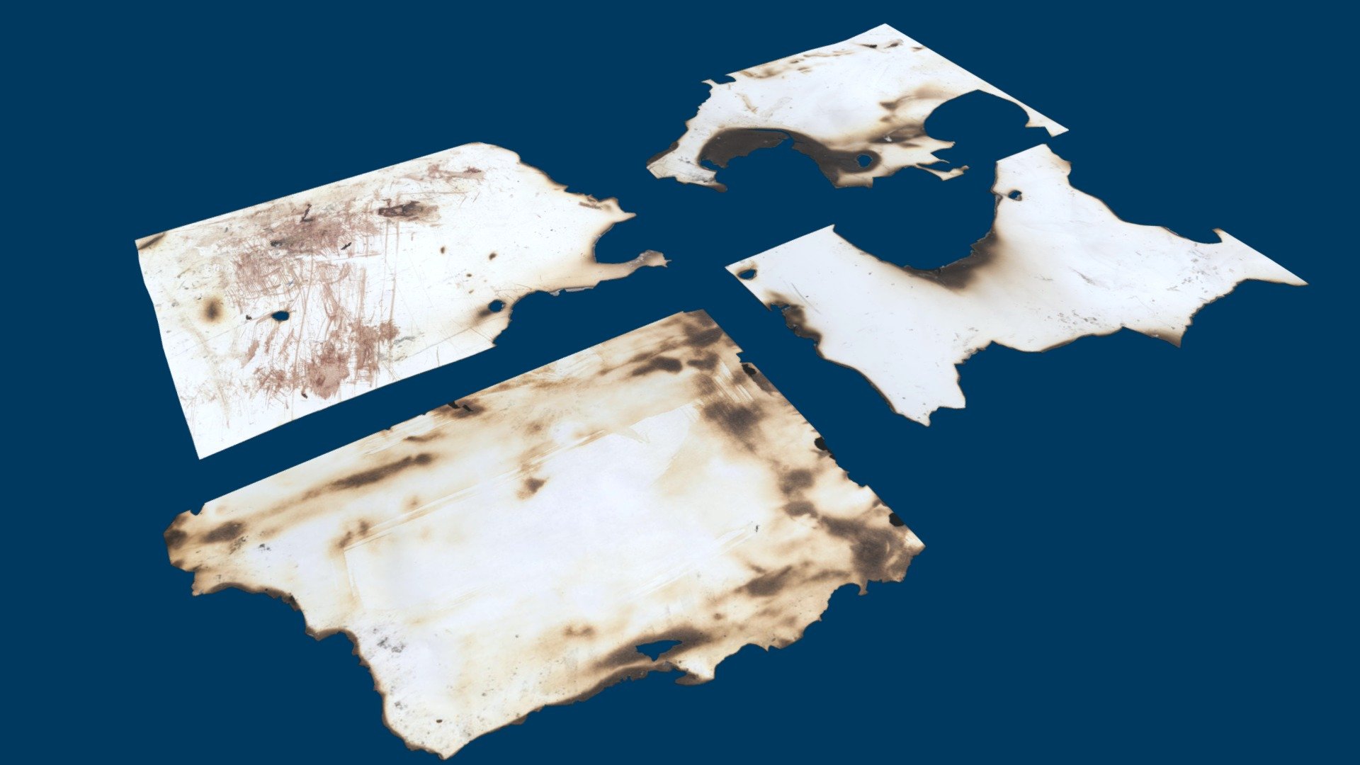 Burnt Paper Lowpoly 4 Sheet Pack for Free - Download Free 3D model by B ...