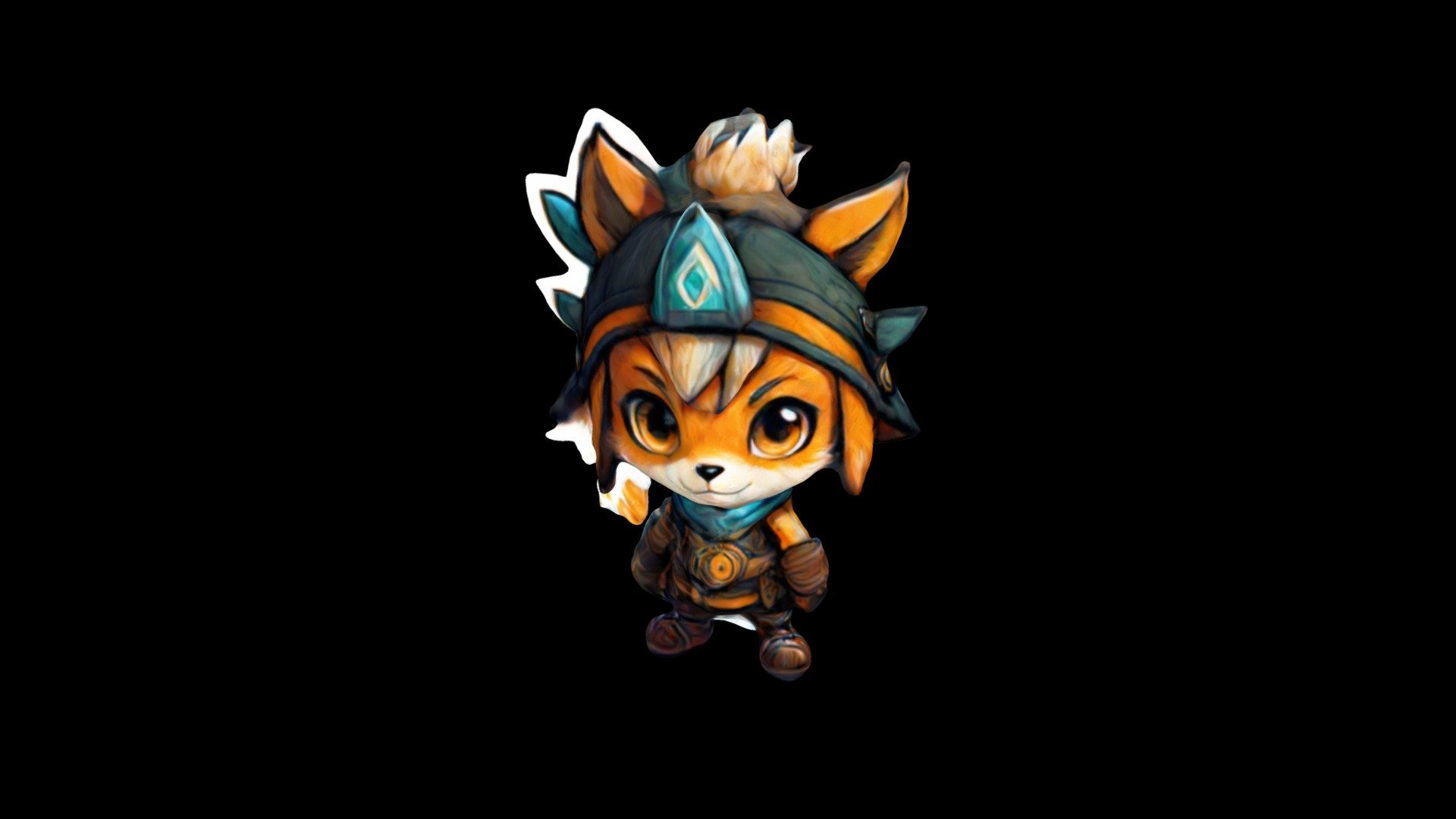a cute chibi style fox warrior the fox is wearin - Download Free 3D ...