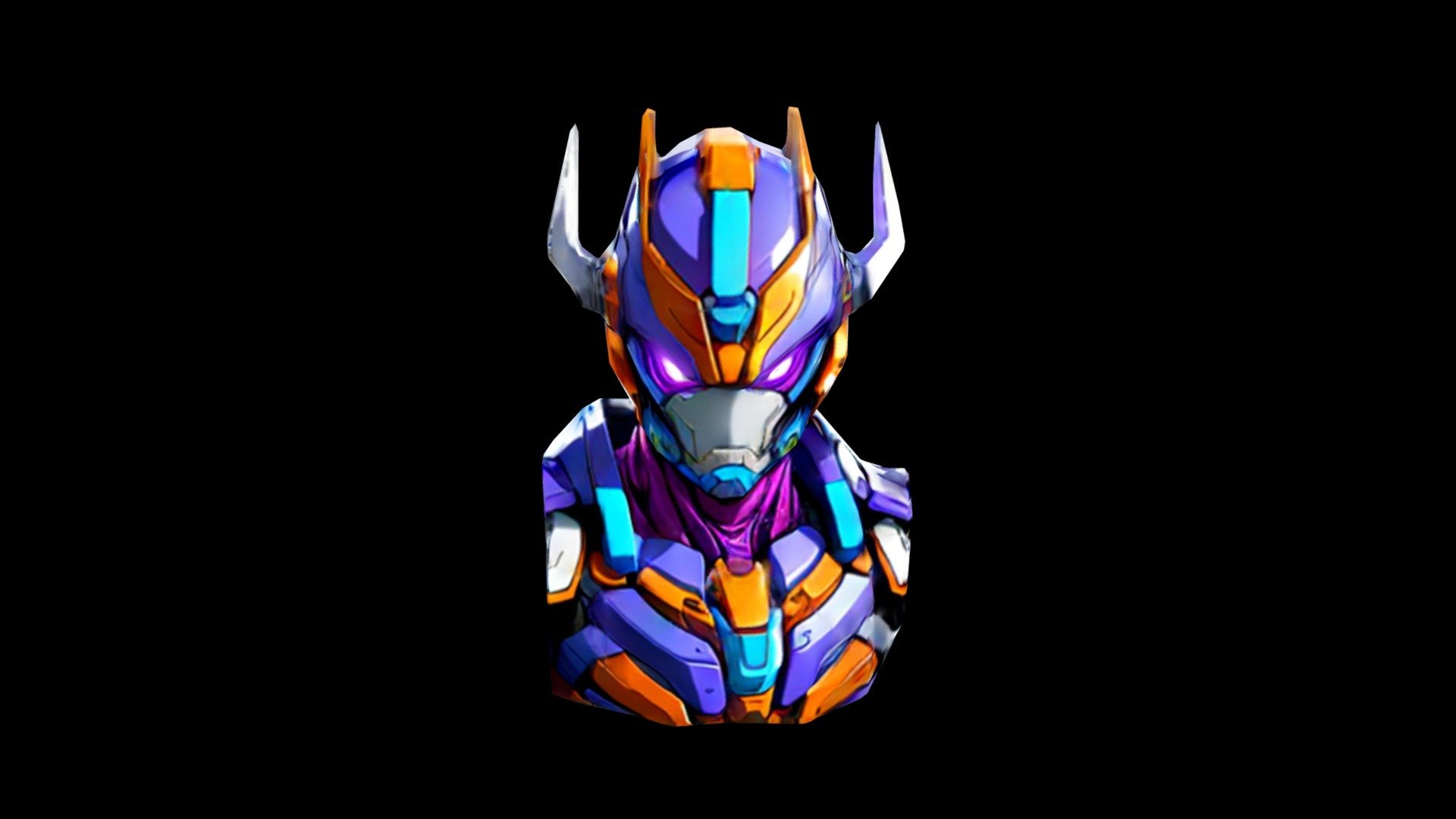 Character in a futuristic armor with purple and - Download Free 3D ...