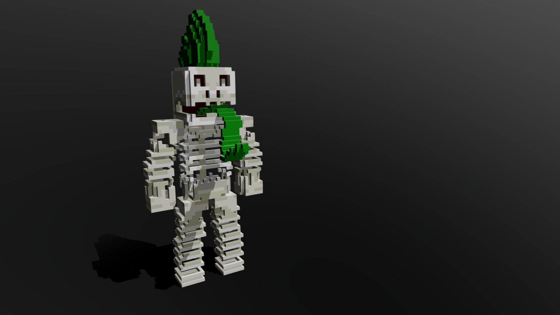 Skeleton With Green Mohawk - 3D model by dragnoz [310c665] - Sketchfab