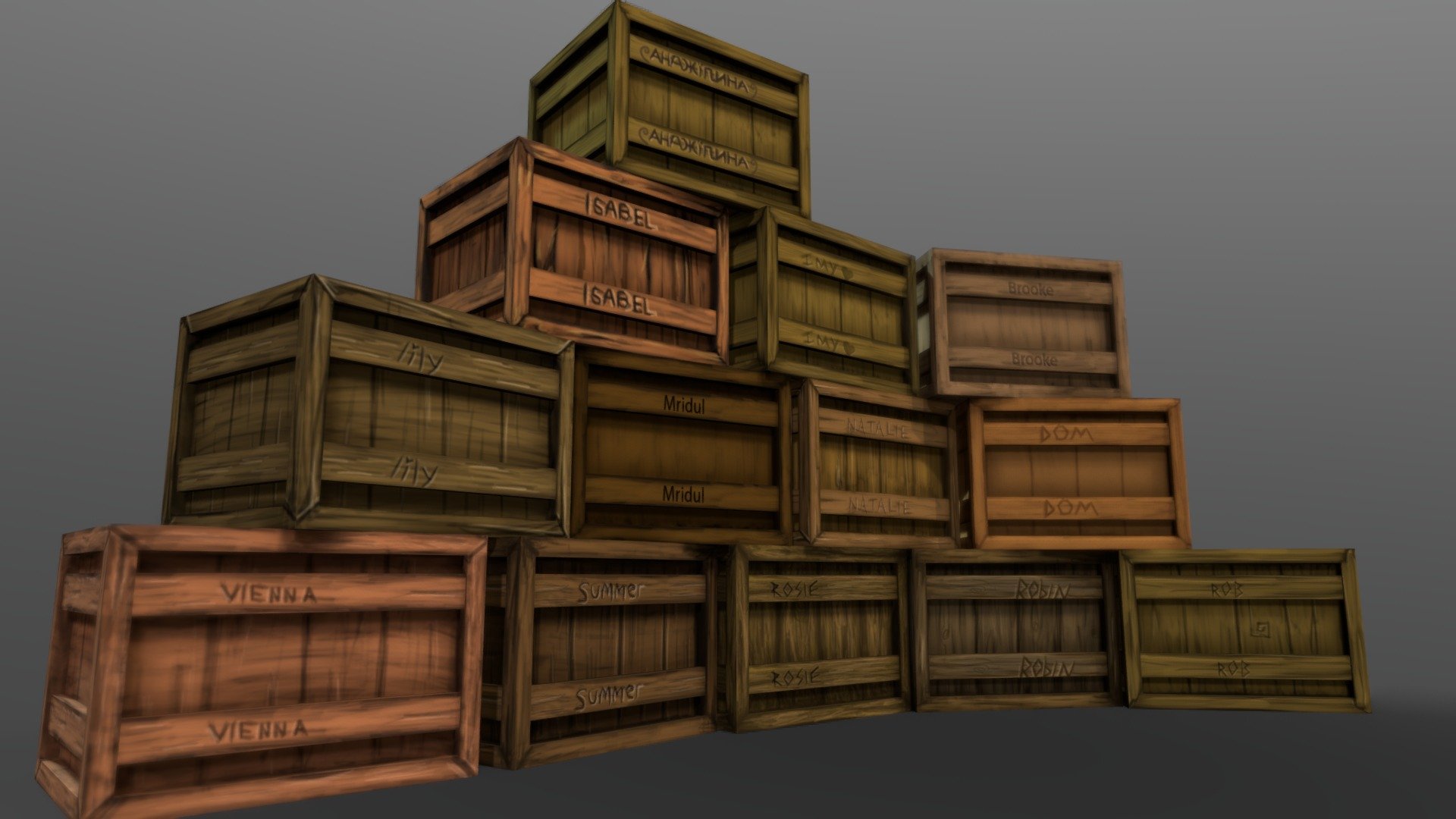 Saturday Club Group Hand Painted Crate Textures - Download Free 3D ...