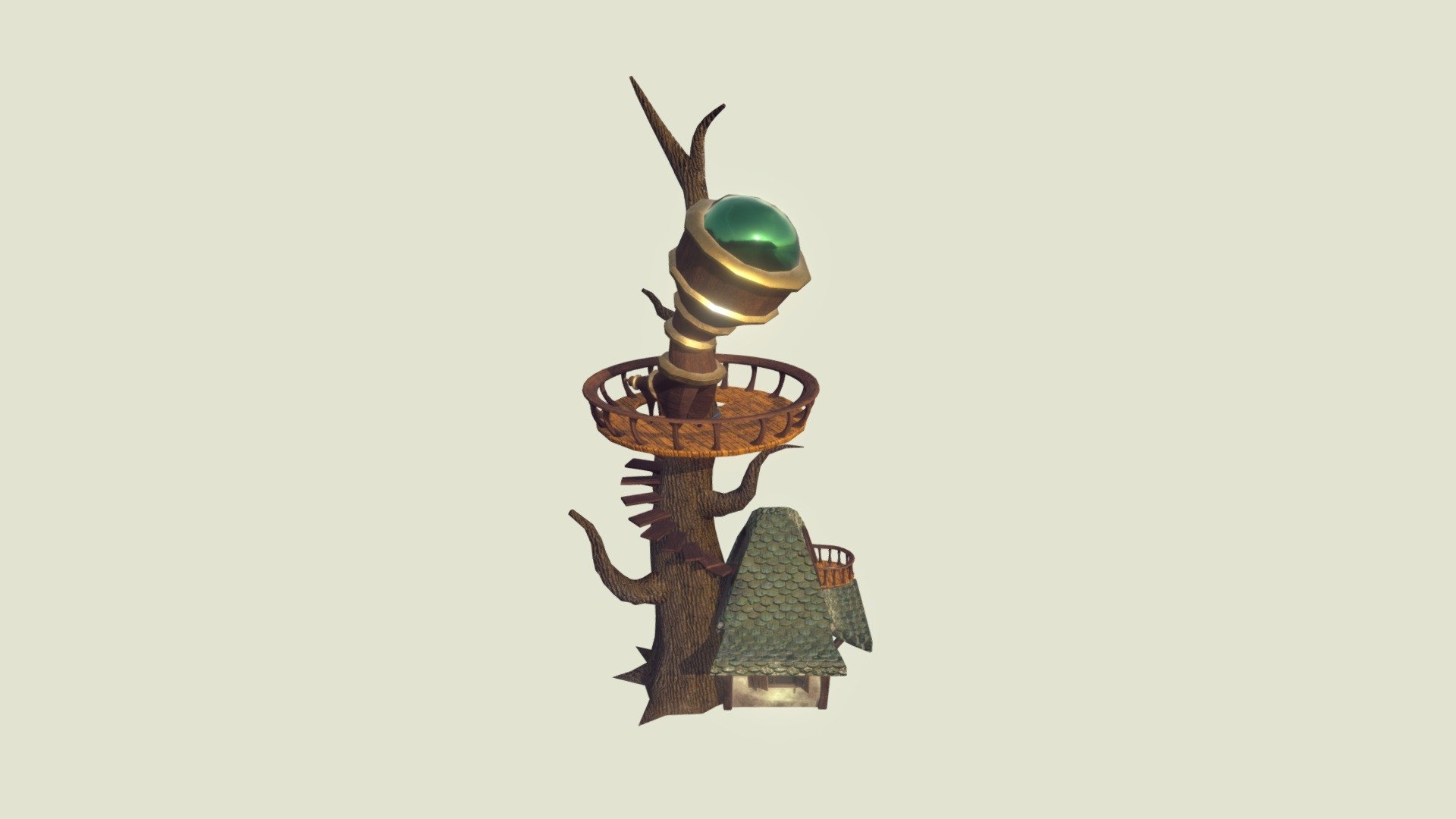 Wizard's Treehouse - 3D model by Anastasiy Hristov (@dizew) [311399b ...