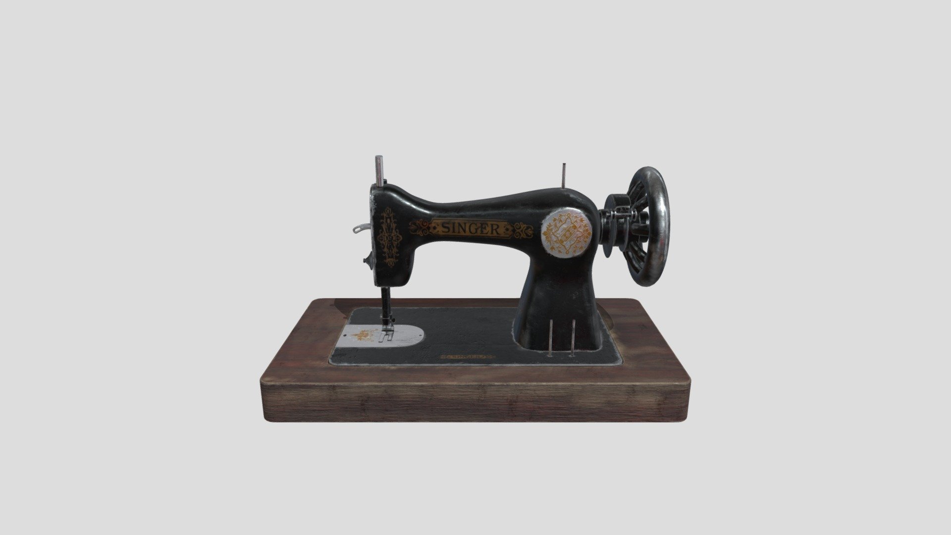 Singer Old Sewing Machine - 3D model by Azizul Haque Shaon ...