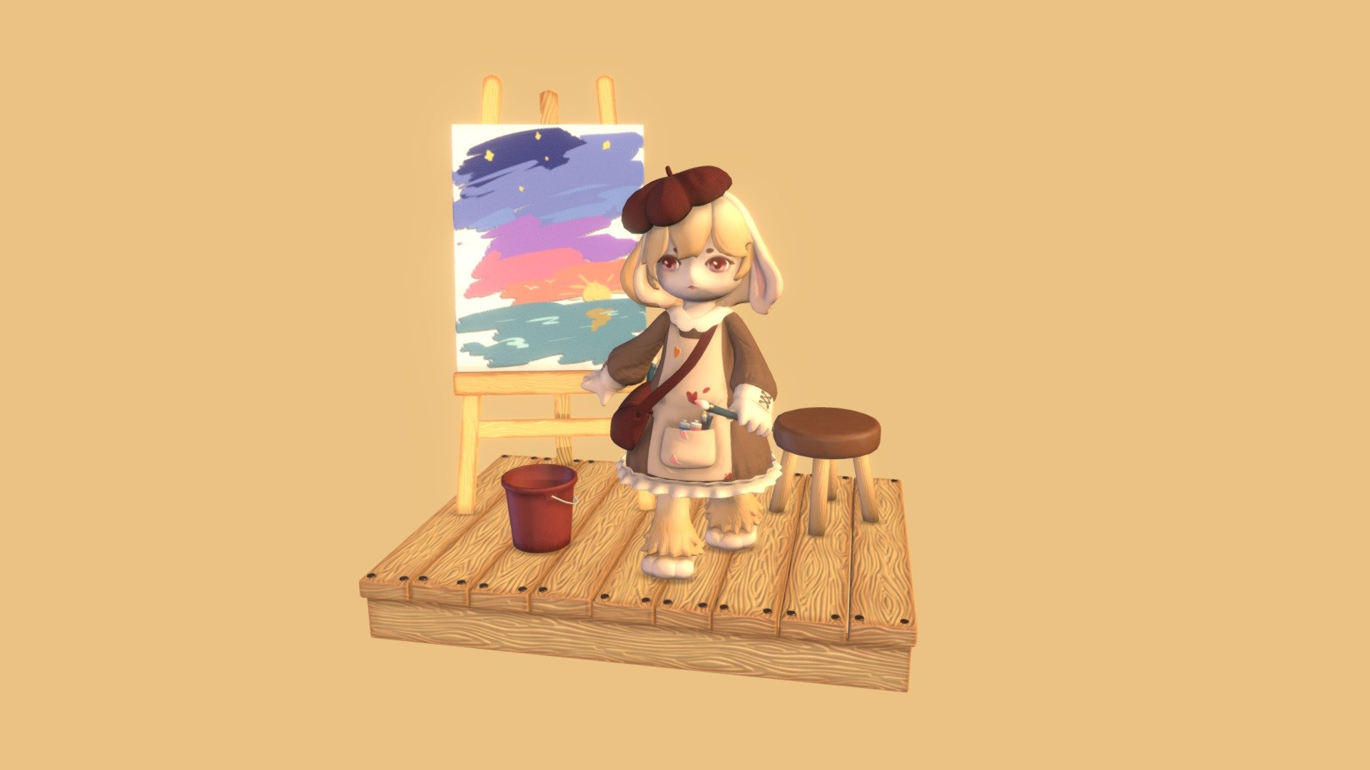 Character [Little painter] [Improved ver.] - 3D model by Emilia L ...