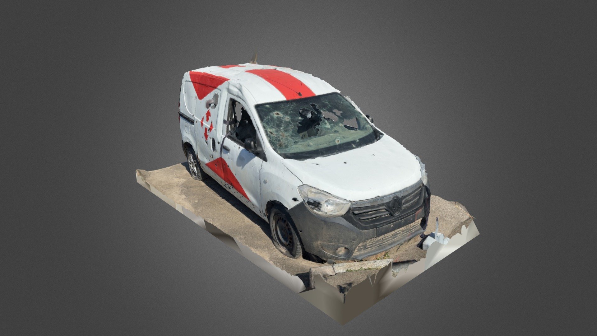 Attacked And Destroyed Civilian Car - Download Free 3D model by Serhii ...