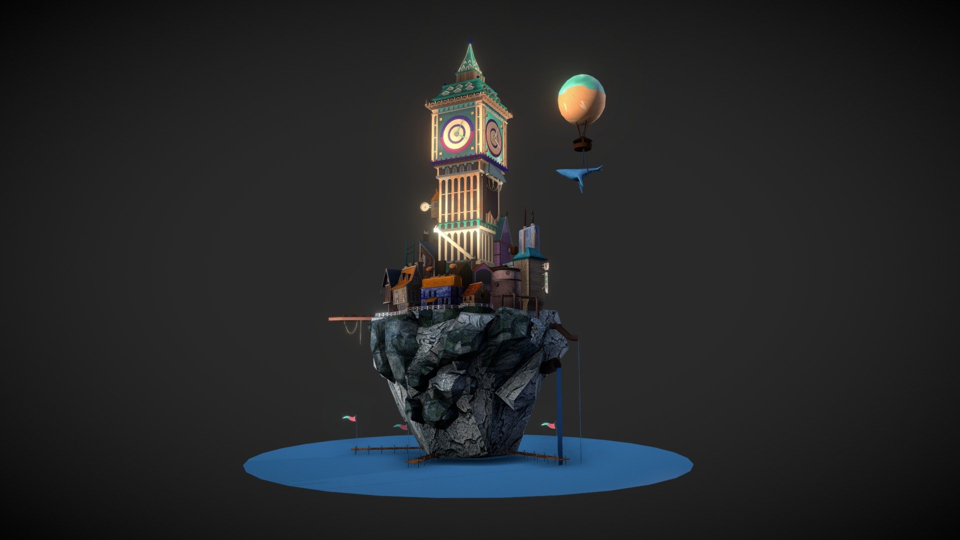 A Clock Tower - 3D model by ImRattee (@phirayuimdrew) [3122f4e] - Sketchfab