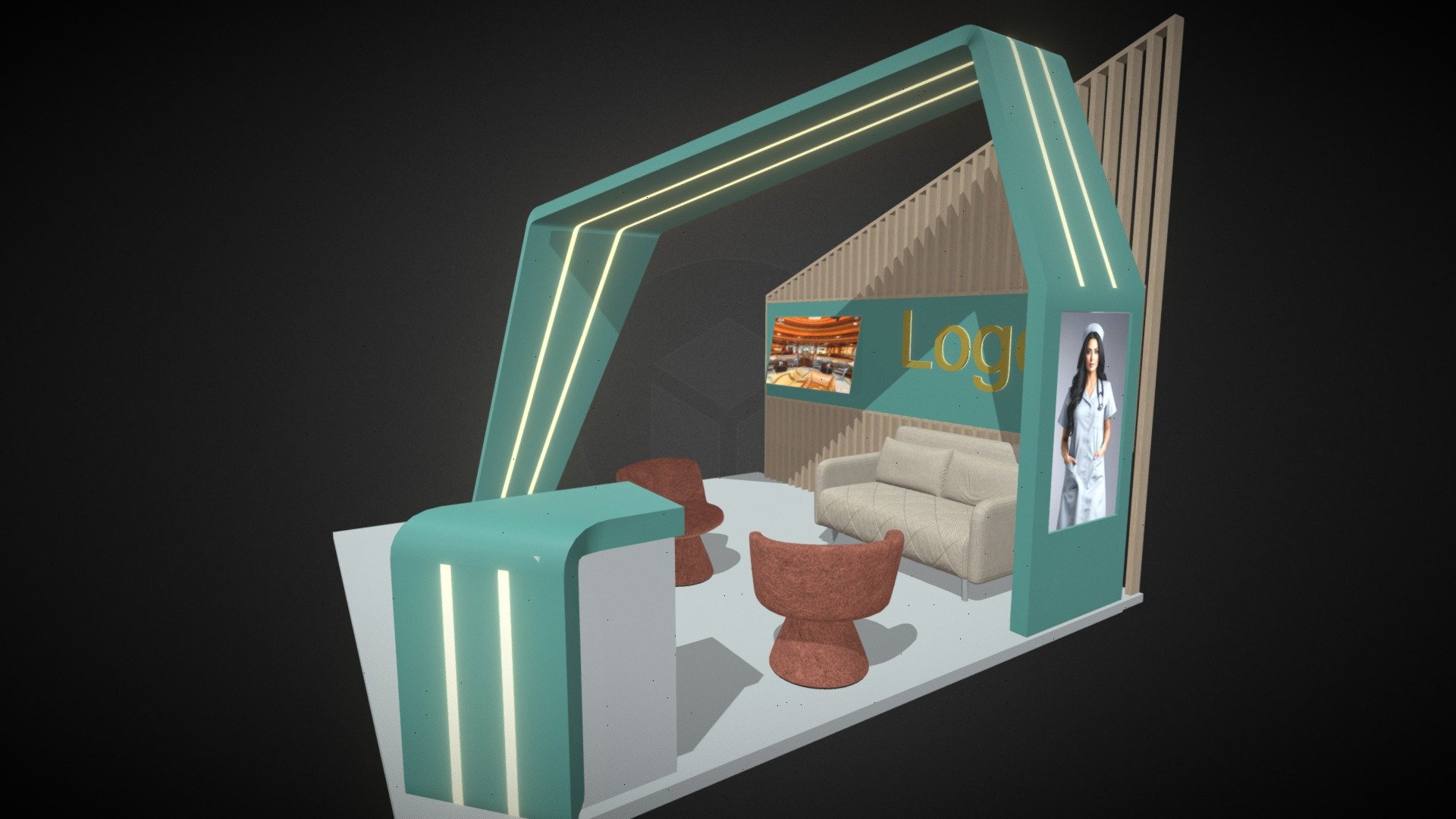 Booth design_5 - 3D model by 100 3Ds (@ahmAd4bash) [31282c6] - Sketchfab